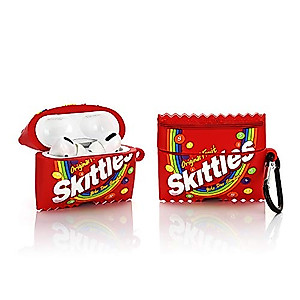 (3Pack) Case for Airpods Pro, Suublg Silicone Airpods Pro Case Protective Cover with Cute Funny Skin Design, with Keychain (Snack5+6+Nutella)