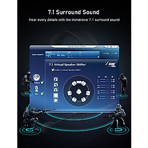 SENZER SG550 USB Folding Gaming Headset for PC, Portable, 7.1 Surround Sound Headset for Computer with Noise Canceling Microphone, for Laptop