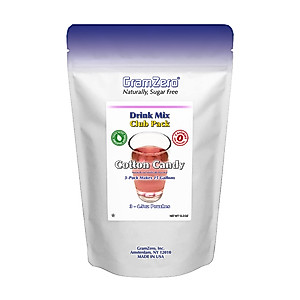 GramZero Cotton Candy Zero Calorie Sugar Free Drink Mix, Great For Nutrition Club Loaded Tea, Stevia Sweetened