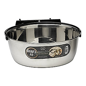 MidWest Homes for Pets Snap'y Fit Stainless Steel Food Bowl / Pet Bowl, 2 qt. for Dogs & Cats (42), Silver