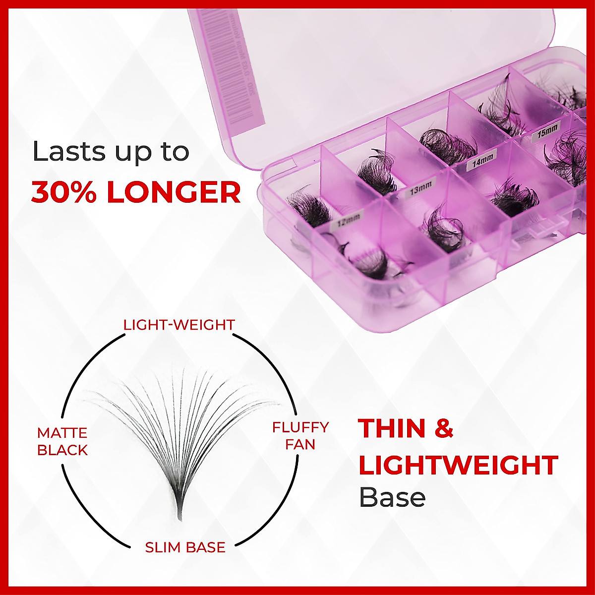 THE LASH SUPPLY 500 Fans, 20D Mega Volume Promade Fan, C/D Curl, Mix Length 12-16mm, 0.03 Thickness, Natural and Long-lasting Curl, Promade Loose Eyelash Extension Fans, Mixed Pack