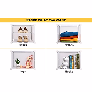 ASDET U&I Shoe Rack Organizer, 12 Tier Shoe Storage Cabinet 72 Pair Plastic Shoe Organizer 36 Grids Shoe Shelves for Closet Hallway Bedroom Entryway, White