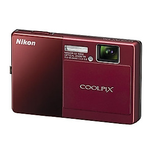 Nikon Coolpix S70 12.1MP Digital Camera with 3.5-inch OLED Touch Screen and 5x Wide Angle Optical Vibration Reduction (VR) Zoom (Red)