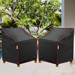 Patio Chair Cover,2 Pack Lawn Outdoor Furniture Chair Covers With Strip, Heavy Duty Chair Cover For Lawn Lounge Deep Seat, Patio Dining Chair And High-back Chair(33"W X 34"D X 31"H)
