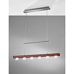 Adesso 3098-15 Burlington 38"-69" LED 6 Light Pendant, Walnut