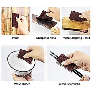 auons 20pcs Nano Carborundum Sponge, Emery Sponge Brush Clean Eraser Scrub, Kitchen Magic Cleaning Sponge for Removing Rust Cleaning Pots and Pans, Household Cleaning Tool