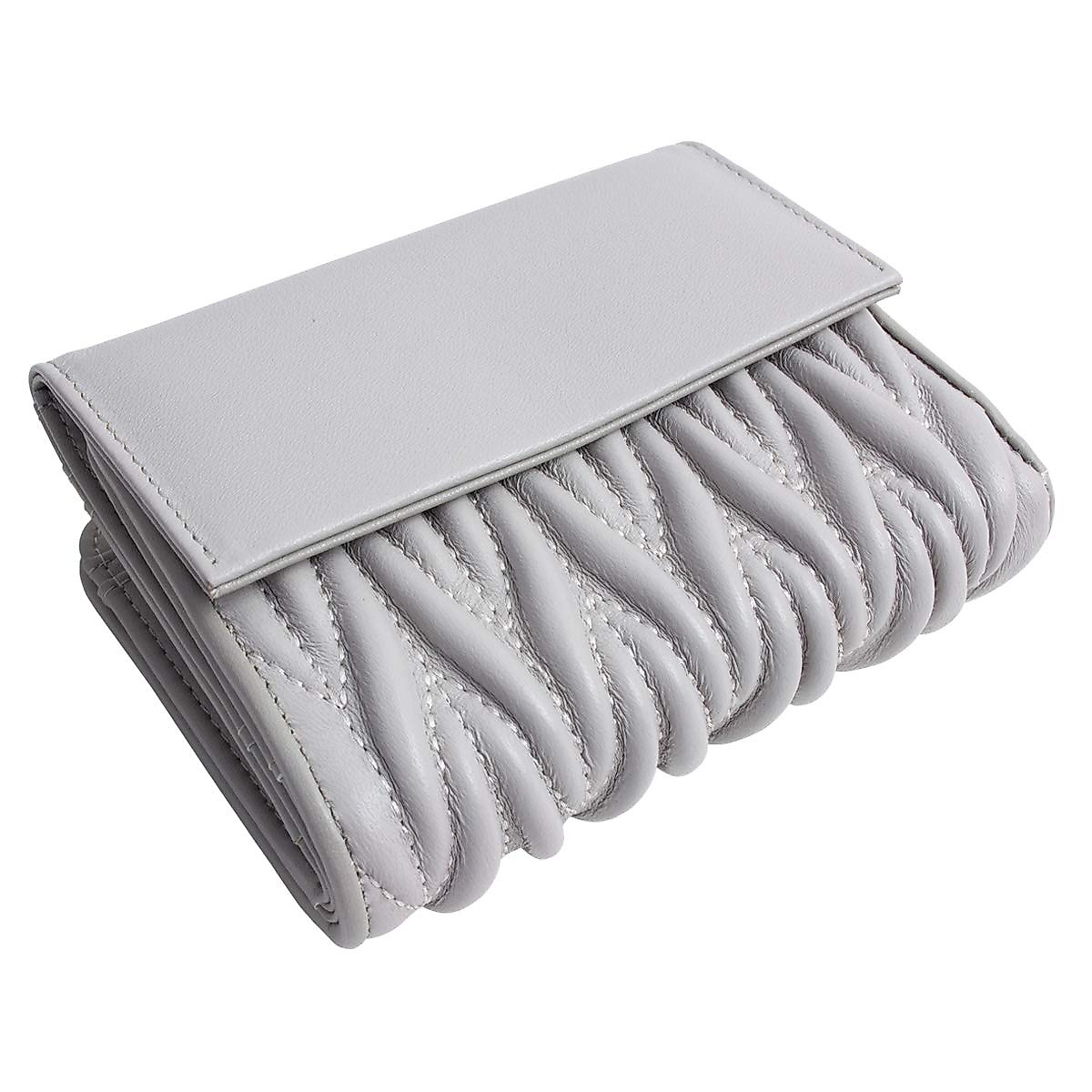 MALTA Superior True Sheep Leather Wallet for Women High Capacity Card Wallet Coin Purse, Grey, free