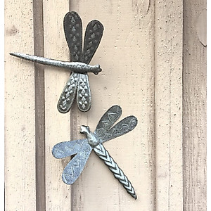 Garden Dragonflies, Set of 2, Fall Decorative Plaques for Indoor Outdoor, Small Ornamental Wall Plaques, Home Decor, Handmade in Haiti 9 x 11 Inches