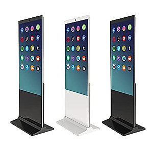 Canlarriz 55 Inch Floor Standing LCD Digital Signage, IR Touch Screen Kiosks 4K UHD, Android 9.0 OS 2+16G Black WiFi Display Advertising Player