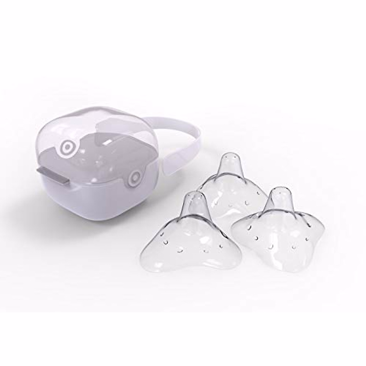 Nipple Shields for Nursing - Soft Set of 3, 24mm / 20mm / 18mm / 16mm, with Free Case | Cushions Sore or Sensitive Nipples, Flex Breastfeeding Shield, Newborn Attachment to Breast, by purifyou (24mm)