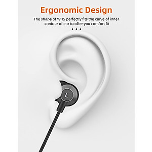 MAS CARNEY WI7 Wired Earphones in Black - in-Ear Earbuds with 3.5mm Jack and Microphone, Compatible with MP3/MP4 Players, iPods, Huawei, Samsung Galaxy S7/S8/S9 Earphones