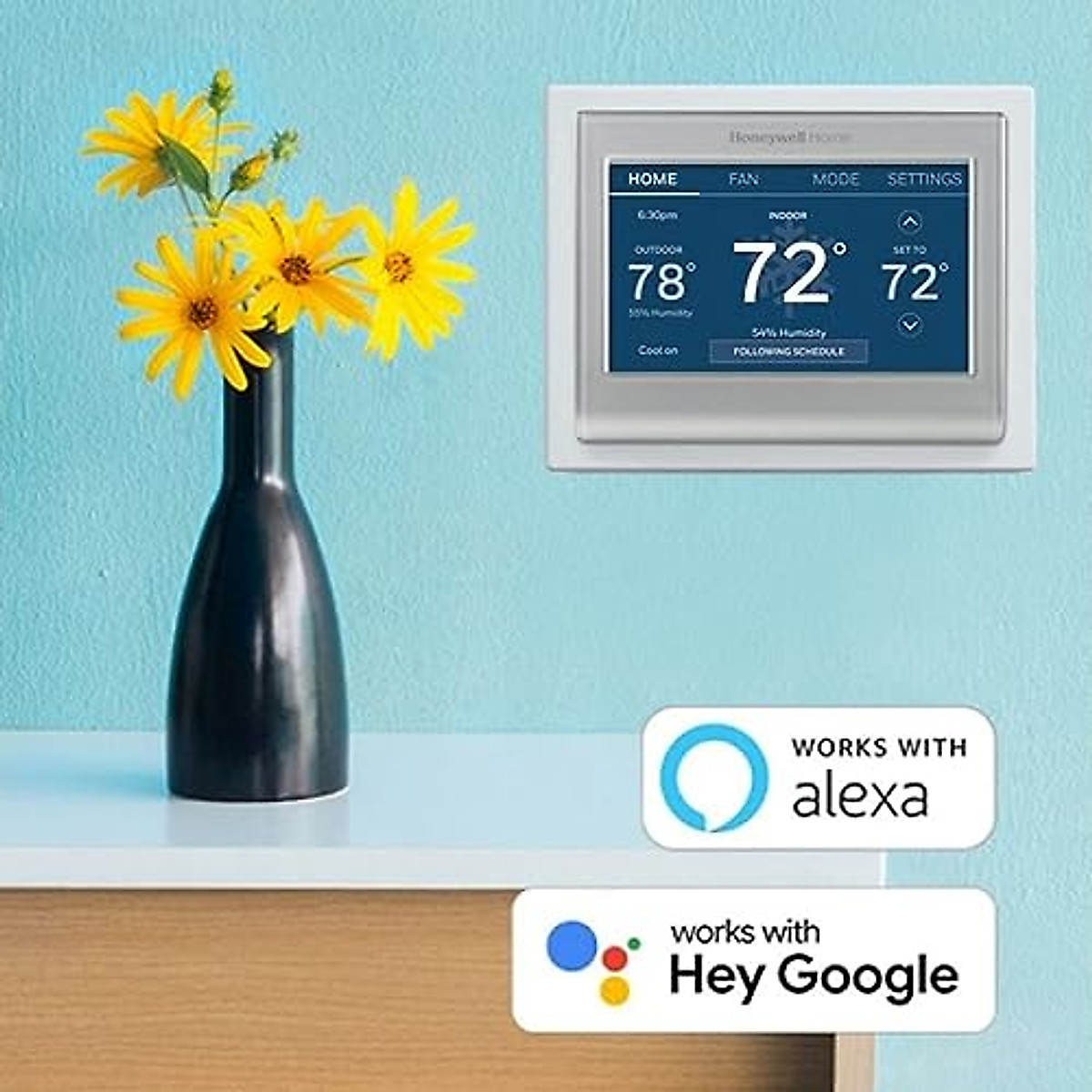 Honeywell Home RTH9585WF Wi-Fi Smart Color Thermostat + Wall Plate