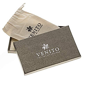 Venito Ravenna Slim Magic Leather Wallet Case for iPhone 13 Pro Max (6.7 in) with a Magnetic Flip & Four Card Slots and a Bill Pocket & Lightweight Frame (Antique Dark Blue)