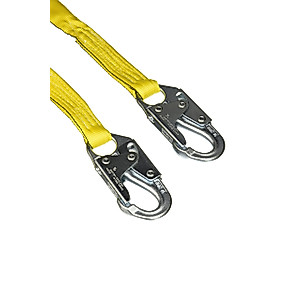 Honeywell Miller by Honeywell 232WLS/6FTYL 6-Feet Manyard Shock-Absorbing Webbing Lanyard with 3 Locking Snap Hooks, Yellow