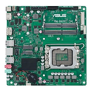 ASUS Pro H610T D4-CSM LGA 1700(Intel 12th Gen&Intel vPro)TCO-optimized Commercial Motherboard (PCIe 4.0,DP,LVDS,SO-DIMM DDR4,USB 3.2 Gen 2,M.2 E slot,Q-LED Core, ASUS Control Center Express)