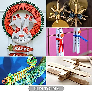 Clothes Pins Wooden Clothespins, 50 PCS 2.9" Natural Birchwood Clothing Pins, Strong Springs Wood Close Pins with Storage Bag, Wooden Clothespins for Laundry, Hanging Clothes, Classroom, Crafts