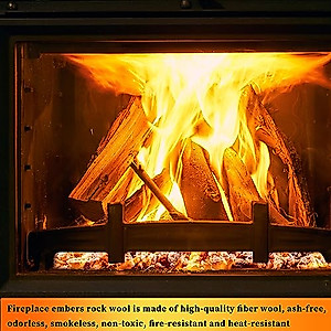 Frienda 12 oz Glowing Embers Rock Wool Mixed with Vermiculite Crackling Ash for Gas Fireplace Realistic Fake Coals for Indoor Vented Gas Fireplace Gas Log Sets Insert Fire Pit Stoves