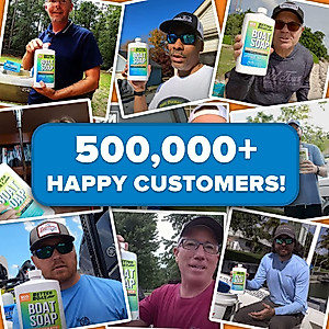 Premium Grade Boat Soap Marine Concentrate Cleaner Boat Wash Soap and Wax for Fresh and Salt Water Use Clean Fiberglass Boat Hulls Boat Cleaning Supplies RV Products 32oz Boat Cleaner