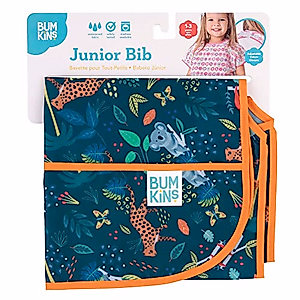 Bumkins Bibs, Baby and Toddler Bibs, Bibs for Girls and Boys, Large for 1-3 Years, Short Sleeve Bib for Kids, Mess Proof Lightweight Waterproof Fabric Bib