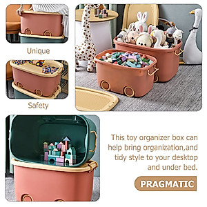 LIFKOME Stackable Toy Storage Box with Wheels Rolling Storage Box with Snap Lid Handle& Latches Wheeled Storage Durable and Reusable Storage Bins with Latching Lids