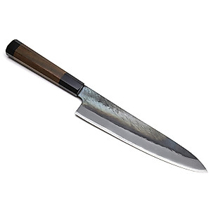 Yoshihiro Kurouchi Black-Forged Blue Steel Stainless Clad Gyuto Chefs Knife Ebony Handle (8.25'' (210mm) & No Saya)