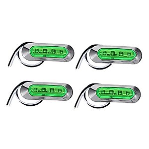 VICASKY Lights 4pcs Boat Truck Side Truck Side Marker Indicator Light Signal Turn Signal Truck Green Abs Turning Light Truck Side Light