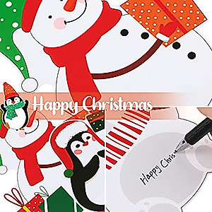 48 Pieces Winter Cutouts Christmas Accents Snowflake Penguin Snowman Christmas Tree Socks Gloves Hat Gingerbread Men Cutouts for Winter Christmas Classroom Bulletin Board Decorations