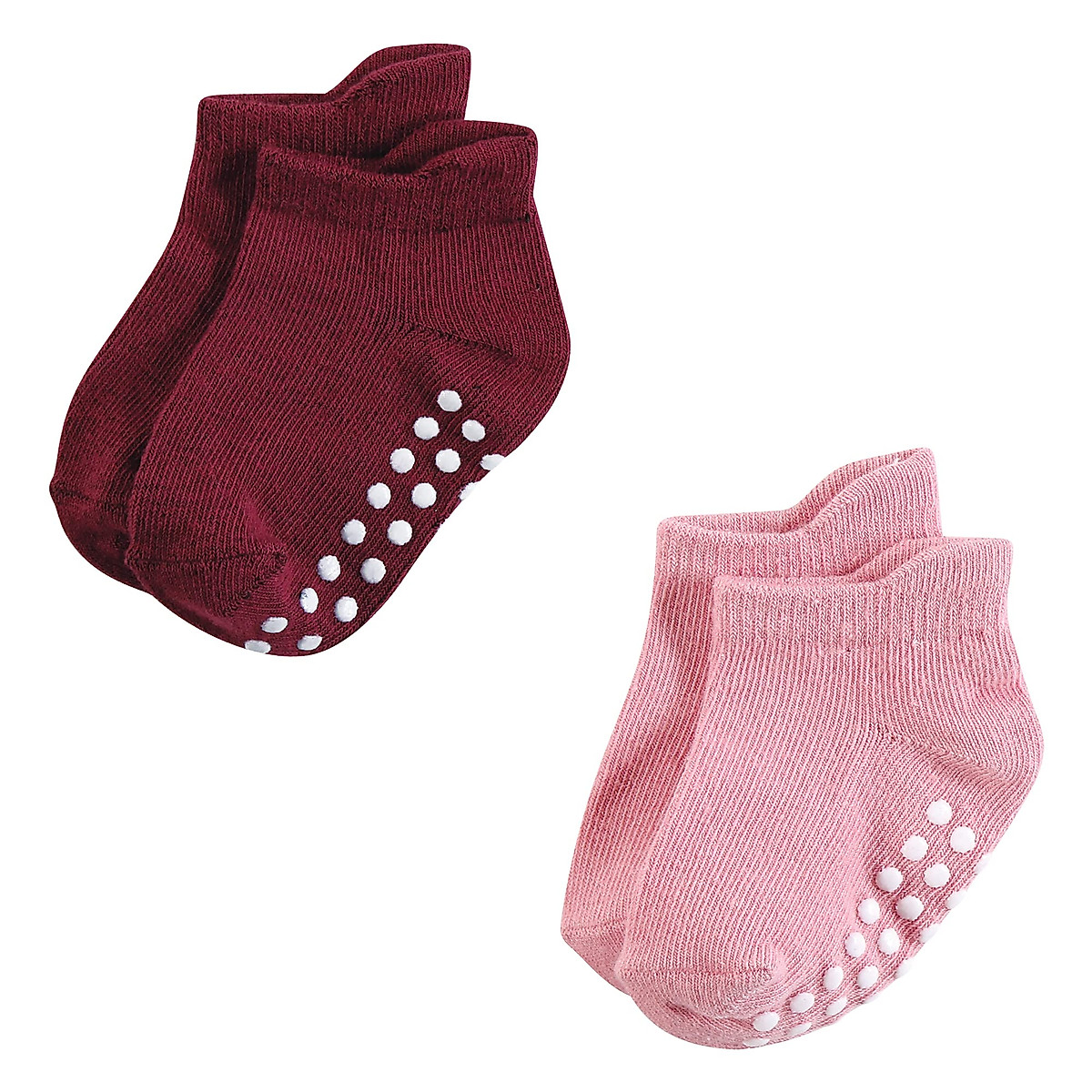 Hudson Baby Unisex Baby Non-Skid No-Show Socks, Multi Girl, 12-24 Months