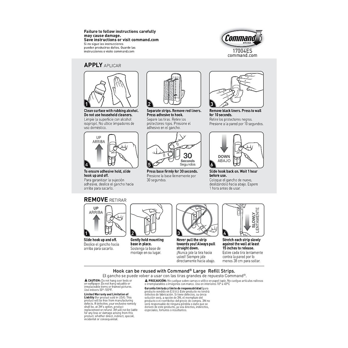 Command Jumbo Utility Hooks, Damage Free Hanging Wall Hooks with Adhesive Strips, No Tools Wall Hooks for Hanging Decorations in Living Spaces, 2 White Hooks and 4 Command Strips