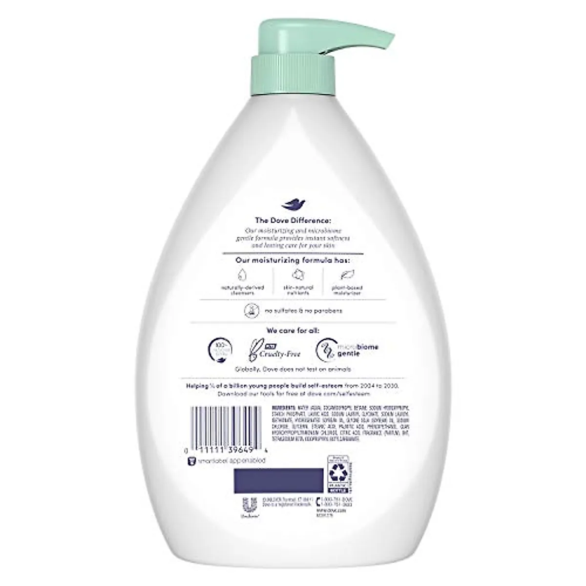Dove Body Wash Hypoallergenic and Sulfate Free Body Wash Sensitive Skin Effectively Washes Away Bacteria While Nourishing Your Skin, 34 Fl Oz (Pack of 3)