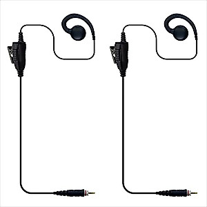 MONICONA C Shape Walkie Talkie Earpiece Headset with Mic for Motorola CLPe Plus CLP446e CLP1010e CLP1080e CLP1083e (Pack of 2)