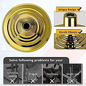 Jetlifee Floor Stand Base for Indoor Flagpole Flag Base, Gold Finish Long Lasting Plastic Base for Office Home, Compatible with 1.3 Inch, 1.1 Inch and 0.9 Inch Diameter Flag Pole