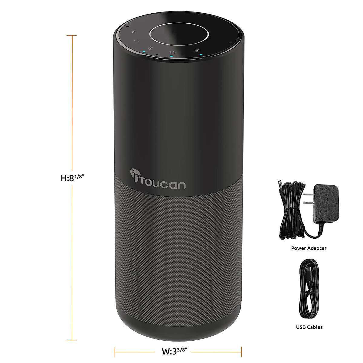TOUCAN Conference Speakerphone with 4 Built-in Echo-Canceling Microphone | Home Office, Conference Room Meeting Use | Bluetooth Enabled Conference Speaker