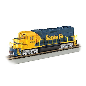 Bachmann Industries EMD GP40 DCC Equipped Locomotive Santa Fe #3508 HO Scale Train Car, Blue/Yellow