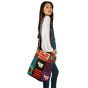 Hobo Colorful Shoulder Bag Women Sling Slouch Hippie Boho (Elephant)