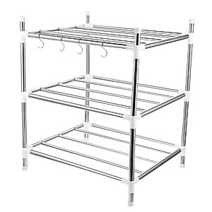 COLLBATH 1pc Kitchen Storage Rack Adjustable Stainless Steel Accessories