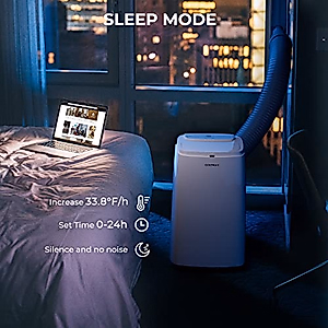 DORTALA 12000 BTU Portable Air Conditioner, 3-in-1 AC Cooling Unit with Dehumidifier & Fan Modes, Remote Control, Cools 450 Sq. Ft, Compact Freestanding Air Conditioner, White (12000BTU)