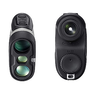 Nikon COOLSHOT 50i Golf Rangefinder (16760) Bundle with 3 Extra CR2 Batteries and a Cleaning Cloth - Waterproof, Magnetic, Flagstick Lock On Technology with Slope Adjustment - Mens Golf Accesories