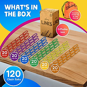 Skoolzy 120 Pcs Plastic Chain Links for Kindergarten, Link and C Clips for Kindergarten Math Games, Classroom Must Haves and Fine Motor Toys, Links for Fine Motor Skills & Kindergarten Manipulatives