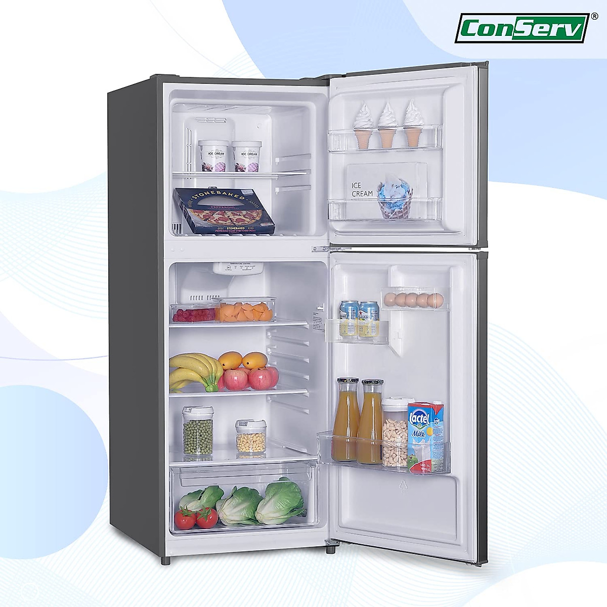 Conserv 24" Wide 10 cu.ft.Top Freezer Refrigerator Stainless