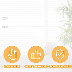 AOOCEEPAW 17 Inches 2 Pieces Blind Wand, Vertical Blinds Replacement Parts, Tilt Wand Replacement, Clear Blind Rod with Hook and Grip, Plastic Blind Opener, Long Window Blind Stick Tilt Rod