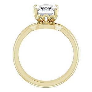 2 CT Emerald Cut VVS1 Colorless Moissanite Wedding Ring Set for Women Bridal Ring Set Handmade Solitaire Moissanite Engagement Gifts Anniversary Promise for Her 925 Sterling Silver