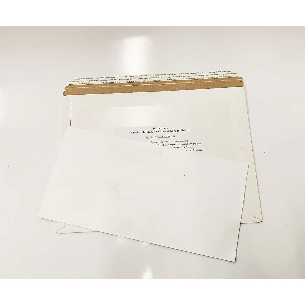 A.A Stick N Repair Cracked Bathtub, Pool Liner, Roof, Skylight, Vinyl Skirting, Siding Repair Kit (White)