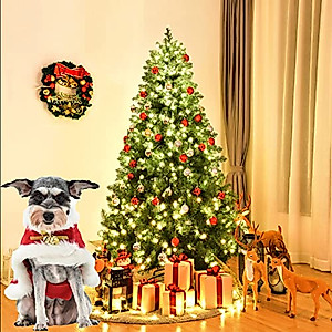Christmas Dog Costume, Dog Christmas Snowflakes Cape Costume with Christmas Bells Winter Pet Cape New Year Dog Cloak Clothes Thick Funny Pet Costume Accessory for Christmas Decoration