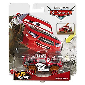 Mattel Disney Cars Toys XRS Mud Racing Racing T. G. Castlenut Vehicle 155 Scale Die-Casts, Real Suspensions, Off-Road, Dirt-Splashed Design, All-Terrain Wheels, Ages 3 and upâ€‹