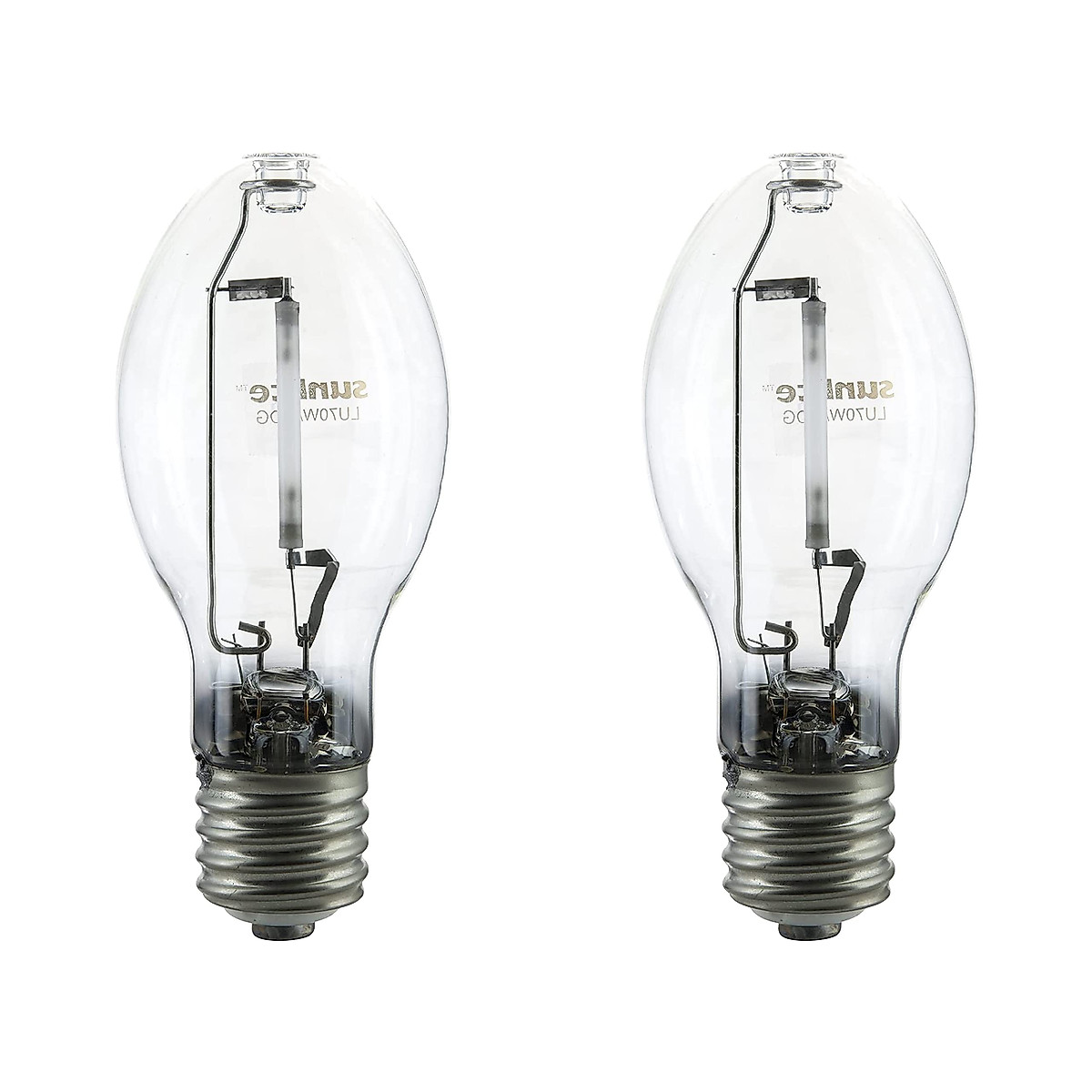 Sunlite 02503 LU70/MOG 70 Watt High Pressure Sodium Light Bulb, Mogul Base (E39), ANSI Code S62, 6300 Lumen, 24000 Life Hours, Clear, 2100K, 2-Pack