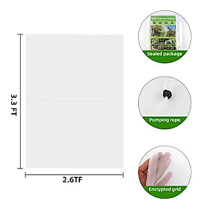 PDGROW Garden Mesh Netting for Plants, 4 Pack Insect Bird Barrier Netting Mesh with Drawstring, 3.3x2.6 FT Garden Bug Netting Plant Cover for Protect Fruit Tree Vegetable Flower