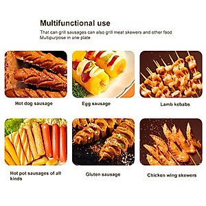 Cast Iron Sausage Pan, Thickened Aluminum Pre Seasoned Hot Dog Tray for Oven Stove Top