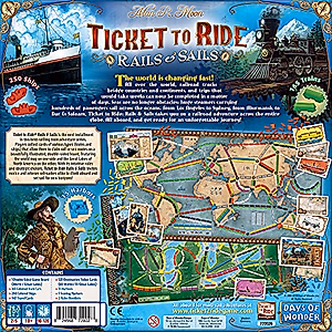 Ticket to Ride Rails & Sails Board Game - Train Route-Building Strategy Game, Fun Family Game for Kids & Adults, Ages 10+, 2-5 Players, 90-120 Minute Playtime, Made by Days of Wonder