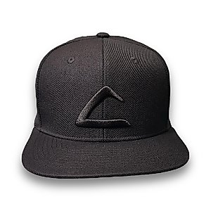 Embroidered Ash Ketchum Costume Cap in Black on Black 3D Puff Design, AP Custom Snapback Flatbill League Trainer Anime Cosplay or Halloween